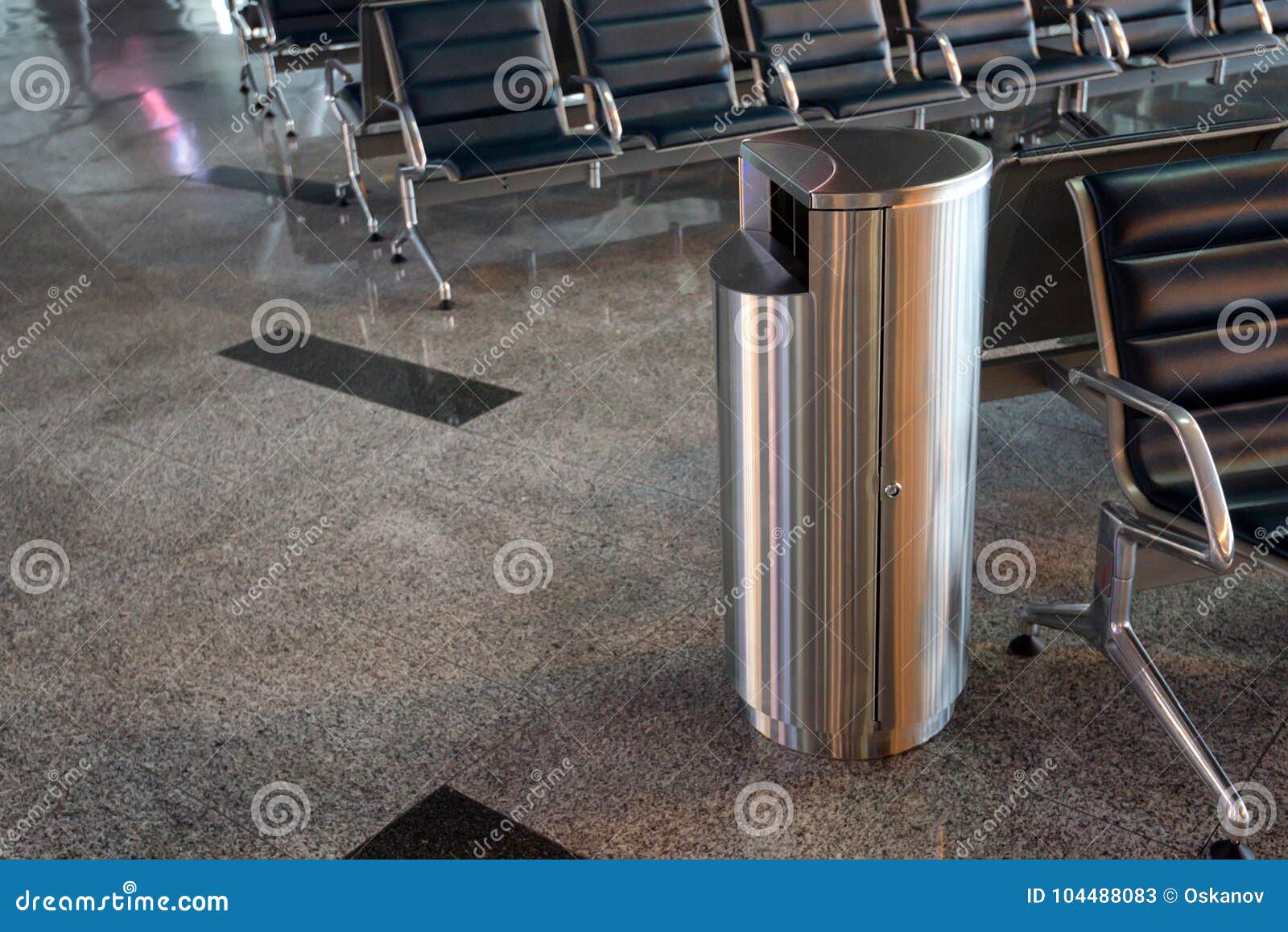 Chrome modern trash bin stock image. Image of plastic - 104488083
