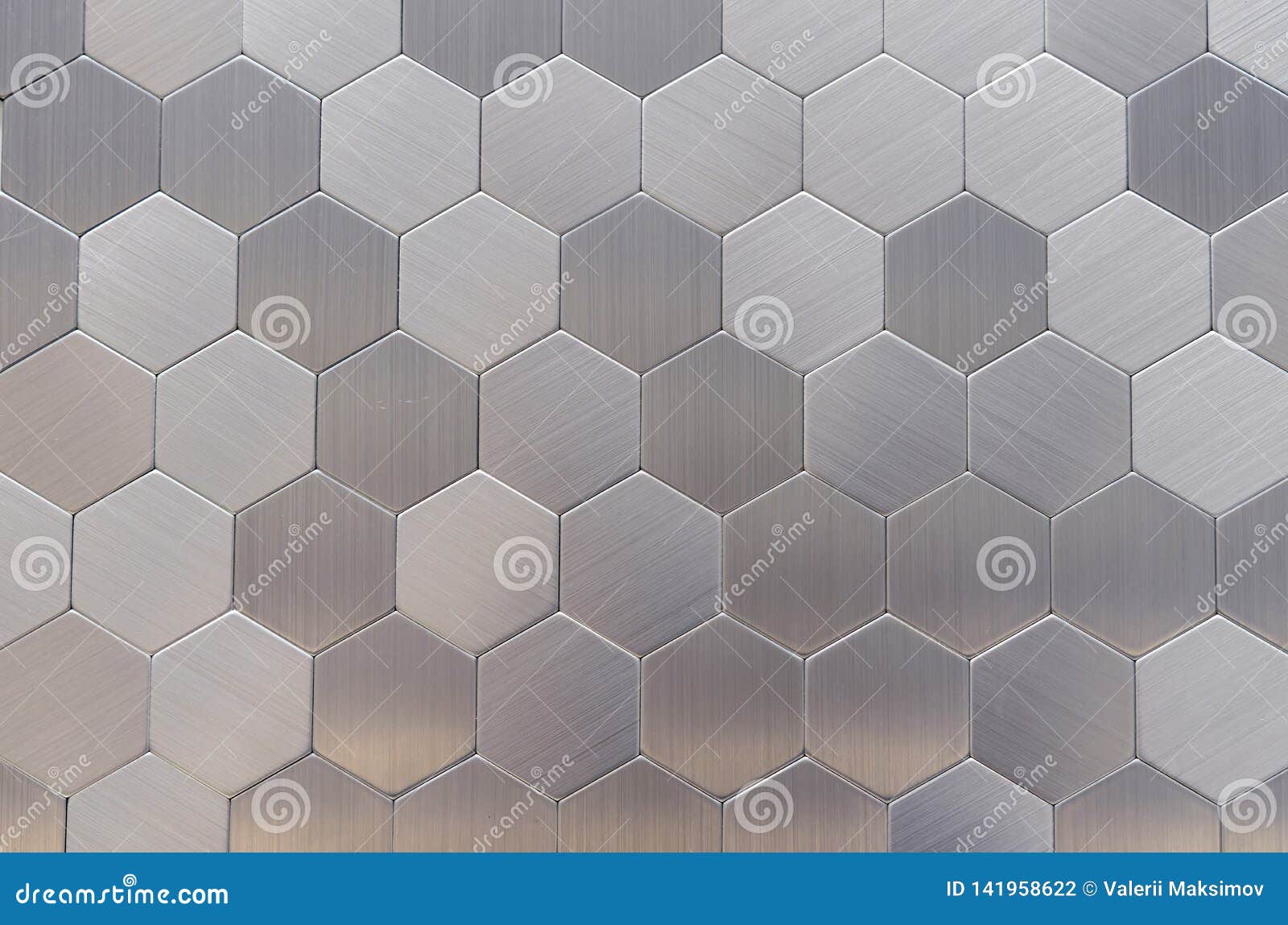 Metal Mosaic Tile In The Form Of Scales. Silvery Tile Texture With ...