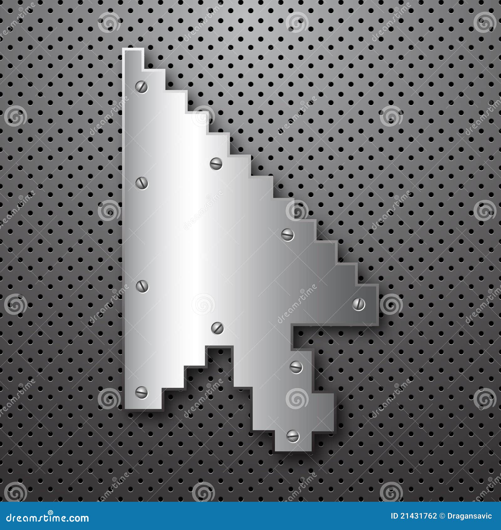 Metal mouse arrow cursor stock vector. Illustration of pointer - 21431762