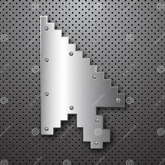 Metal mouse arrow cursor stock vector. Illustration of pointer - 21431762