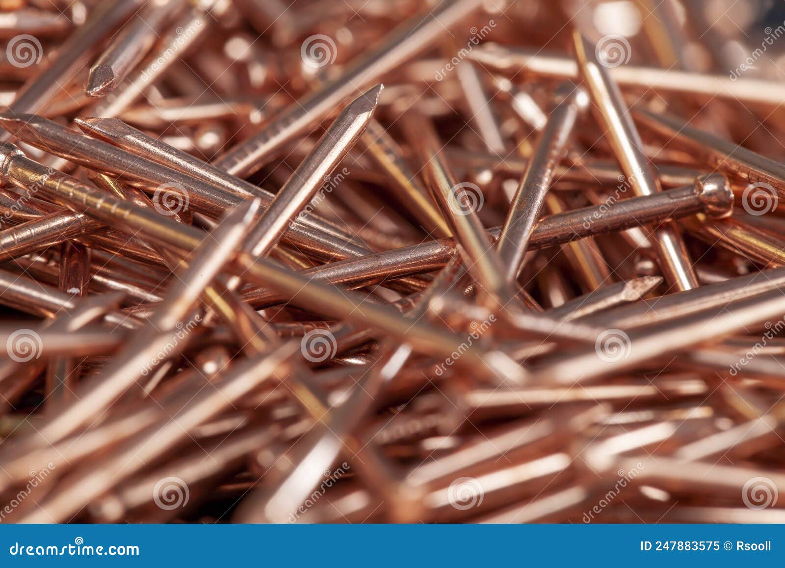 Metal Nails Coated with Copper for Decorative Work Stock Image - Image ...