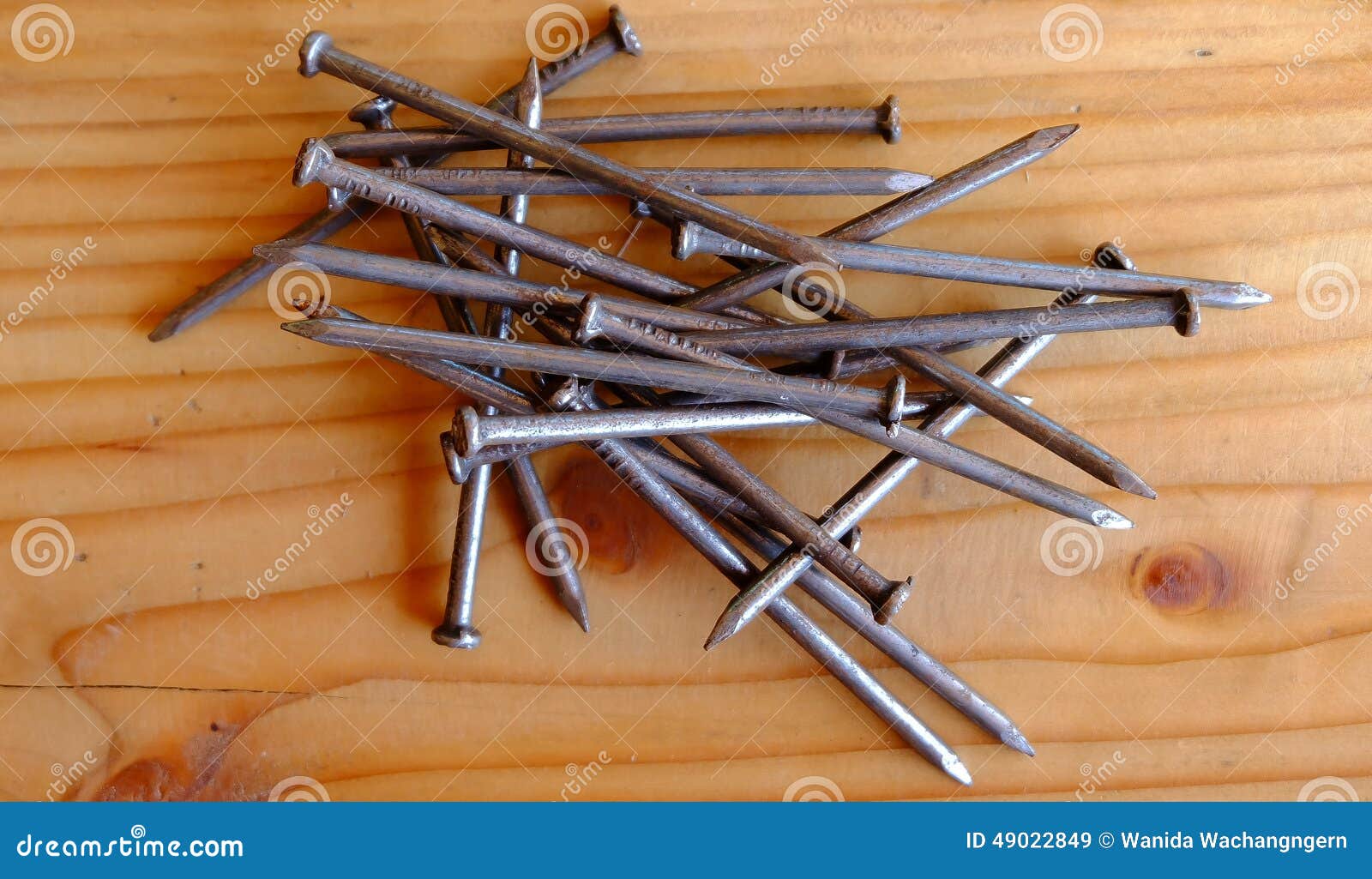 Metal Nails on the Wooden Table Stock Image - Image of leisure, golfer ...