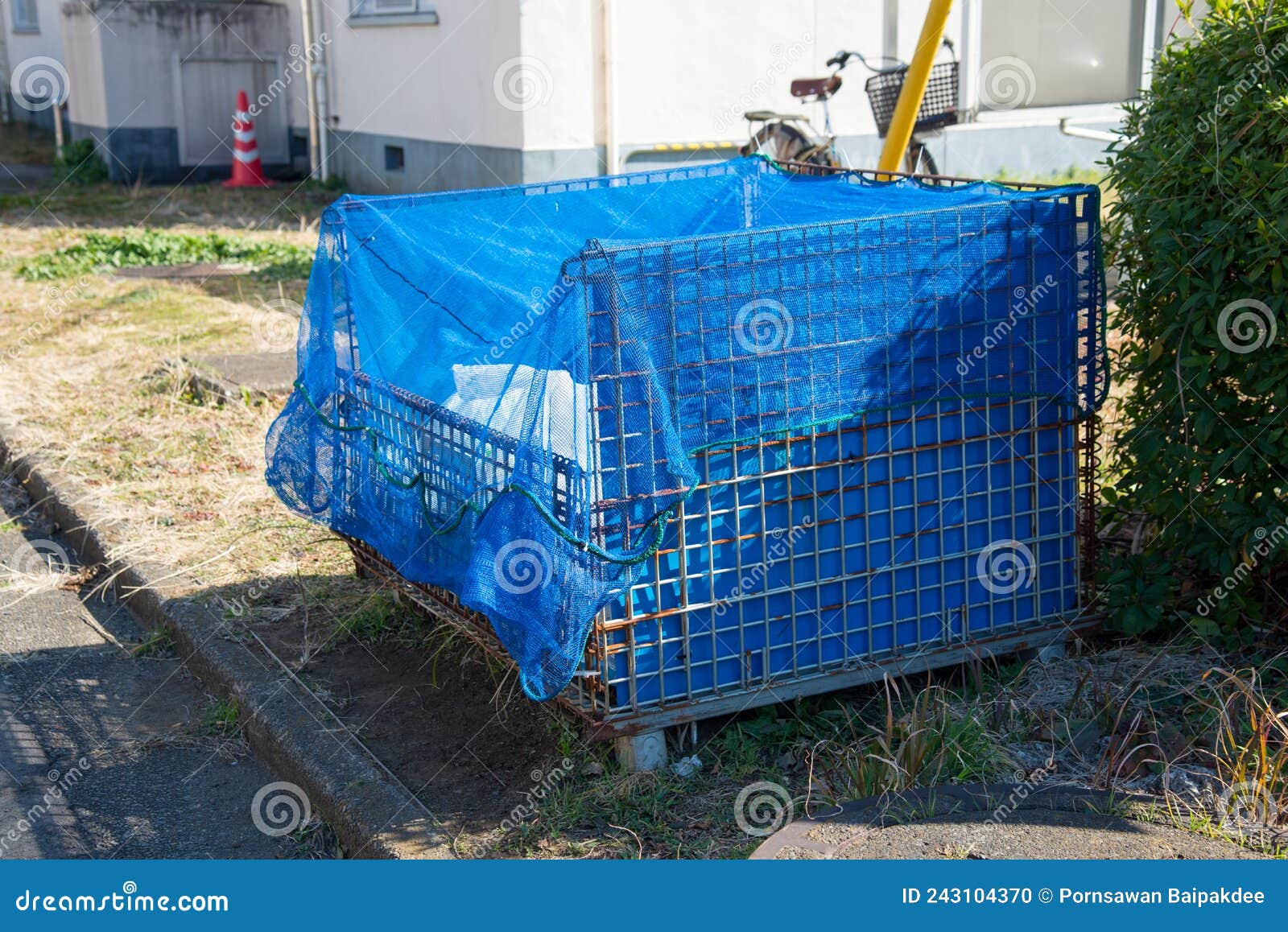 The Metal Net Box of Container for Collection of the Plastic Bottles ...