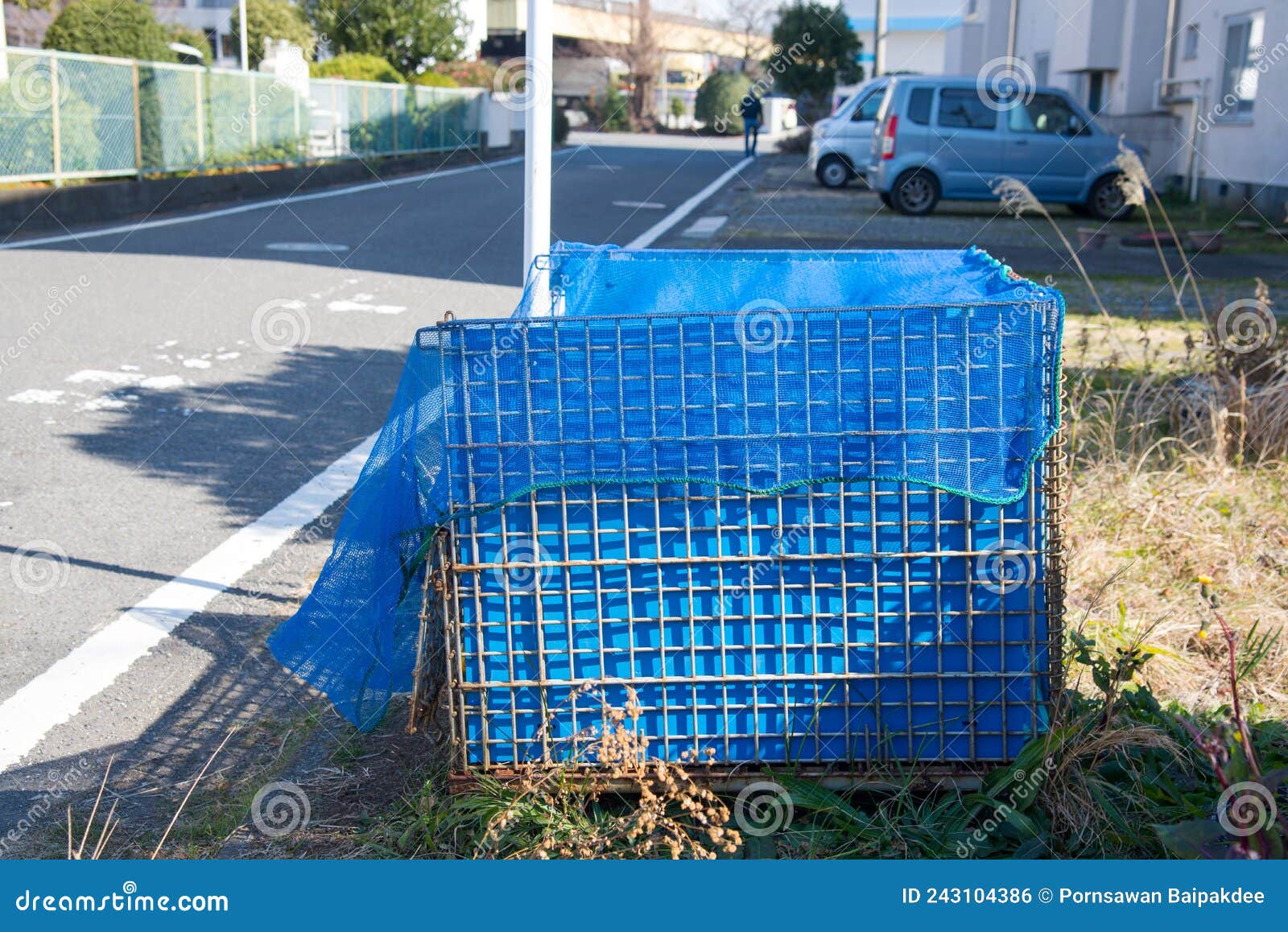 The Metal Net Box of Container for Collection of the Plastic Bottles ...
