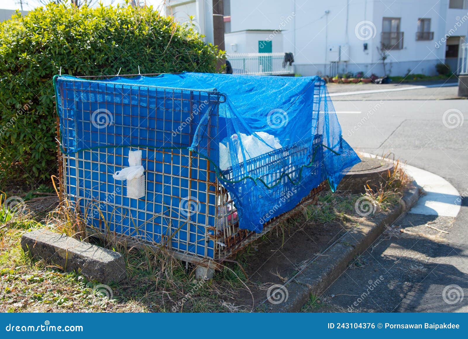 The Metal Net Box of Container for Collection of the Plastic Bottles ...