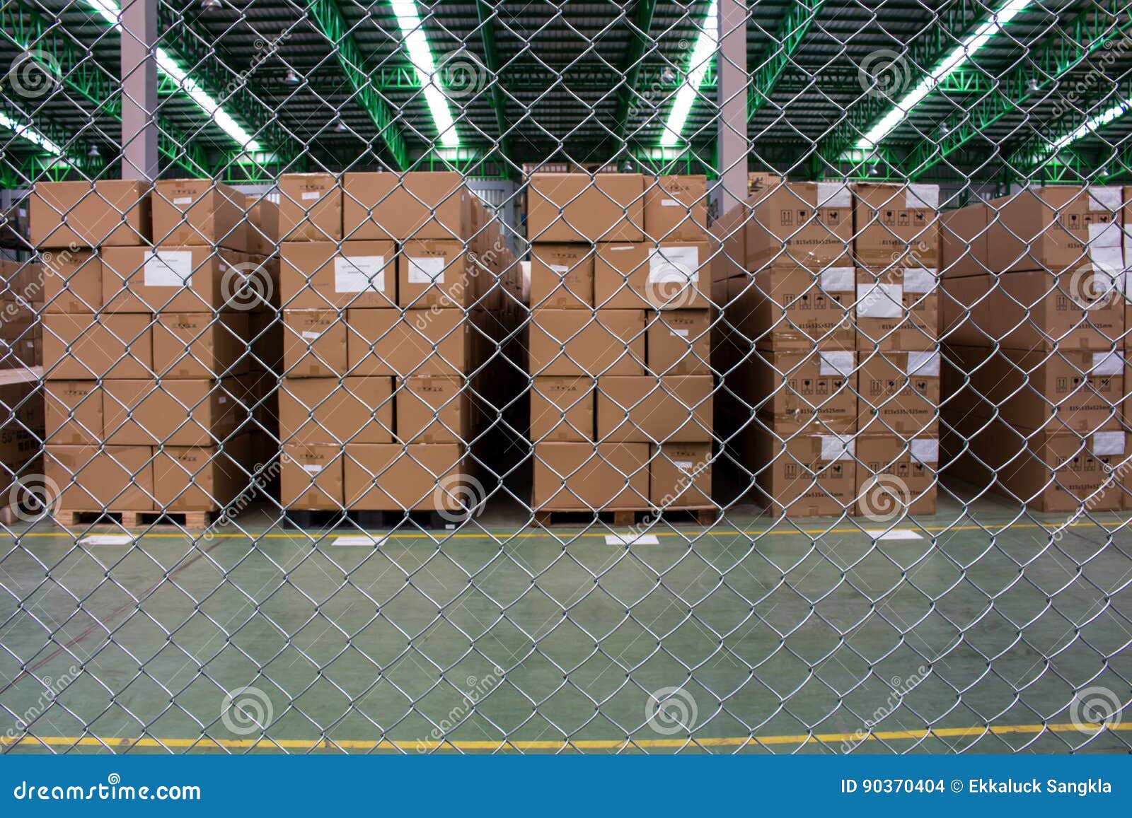 The Metal Nets Protect Area is on Warehouse Stock Photo - Image of ...