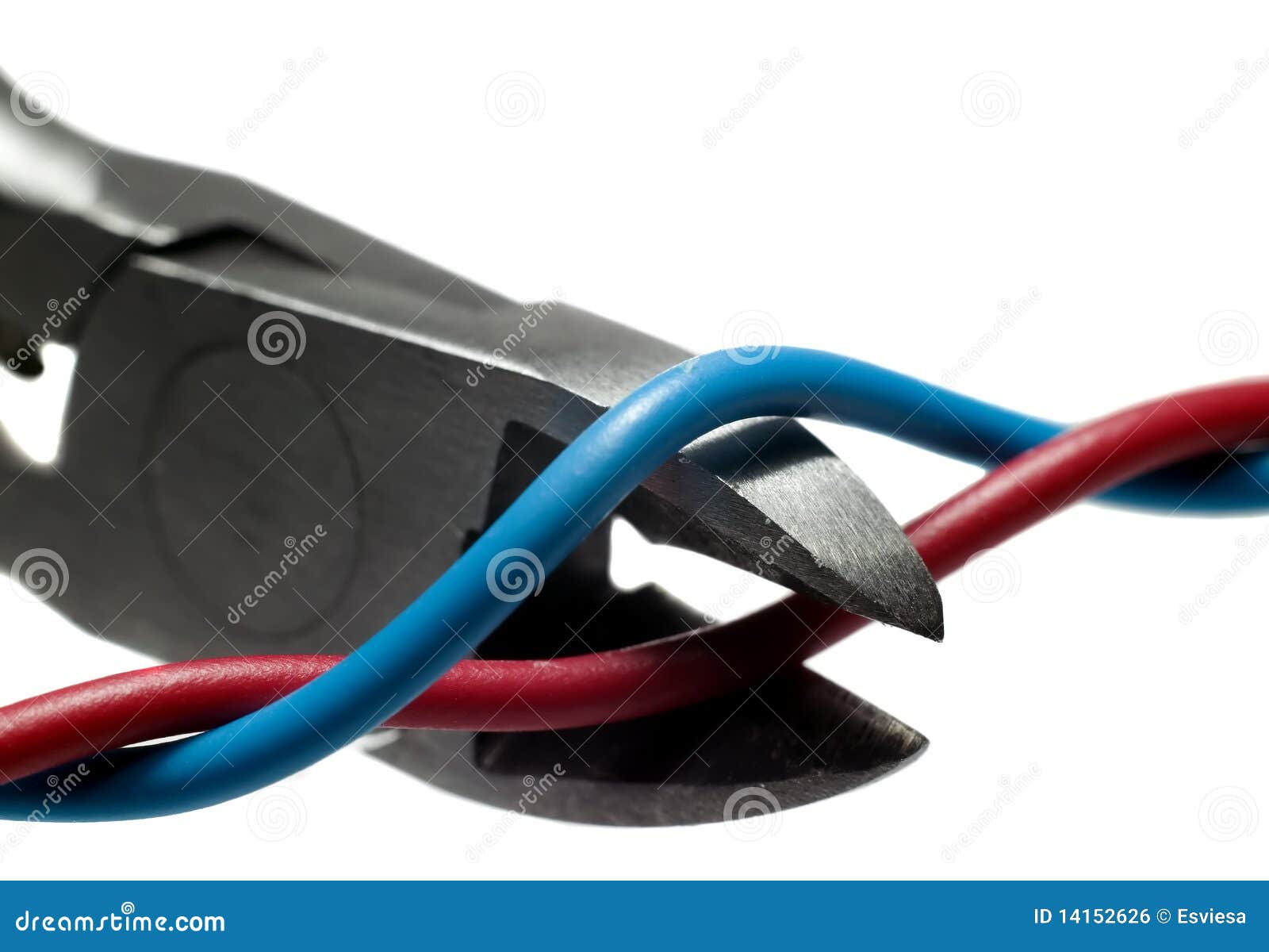 Metal Nippers is Cutting Red Wire Stock Photo - Image of cable, repair ...
