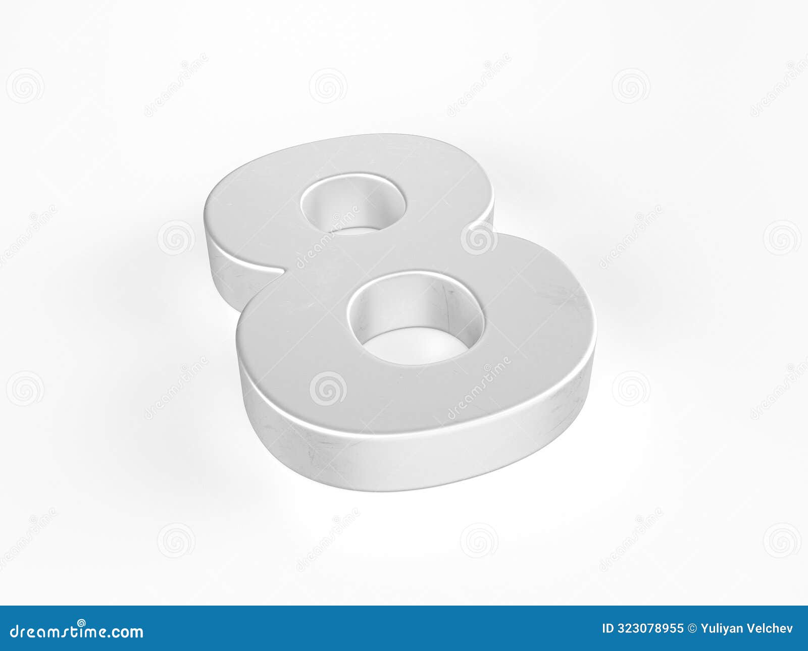 Number 8 Eight Red Sign 3D Rendering Isolated On White Background Stock ...