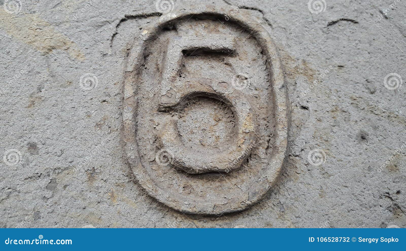 Metal Number 5. Texture of Rusty Metal in the Form of Figures 5 Stock ...