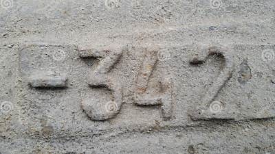 Metal Number 342. Texture of Rusty Metal in the Form of Figures 342 ...