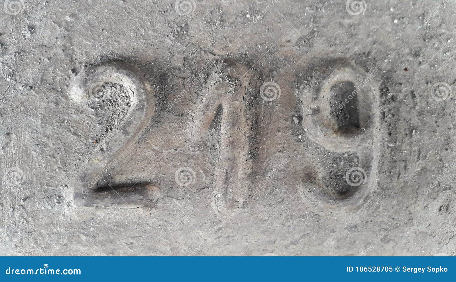 Metal Number 219. Texture of Rusty Metal in the Form of Figures 219 ...