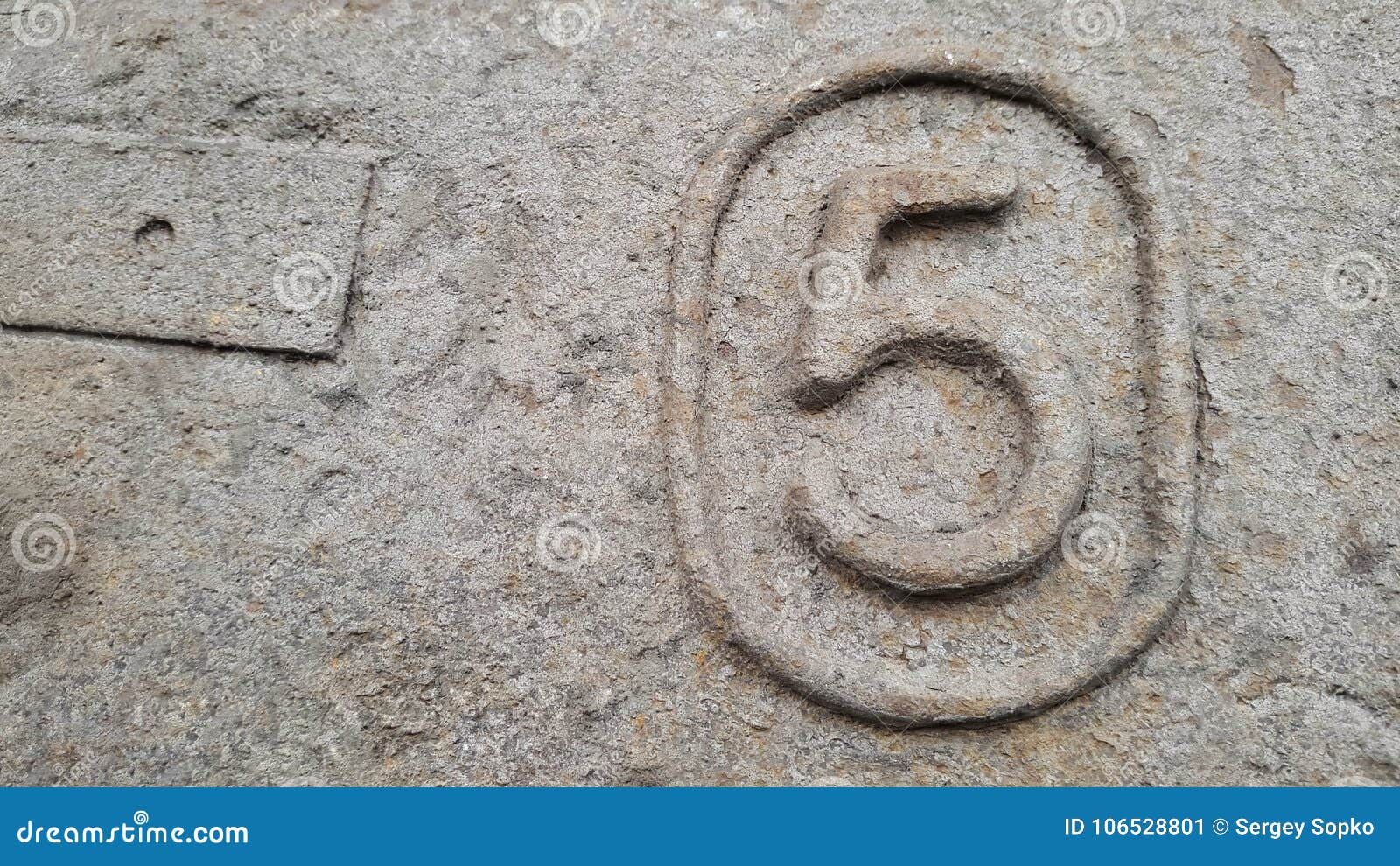 Metal Number 5. Texture of Rusty Metal in the Form of Figures 5 Stock ...