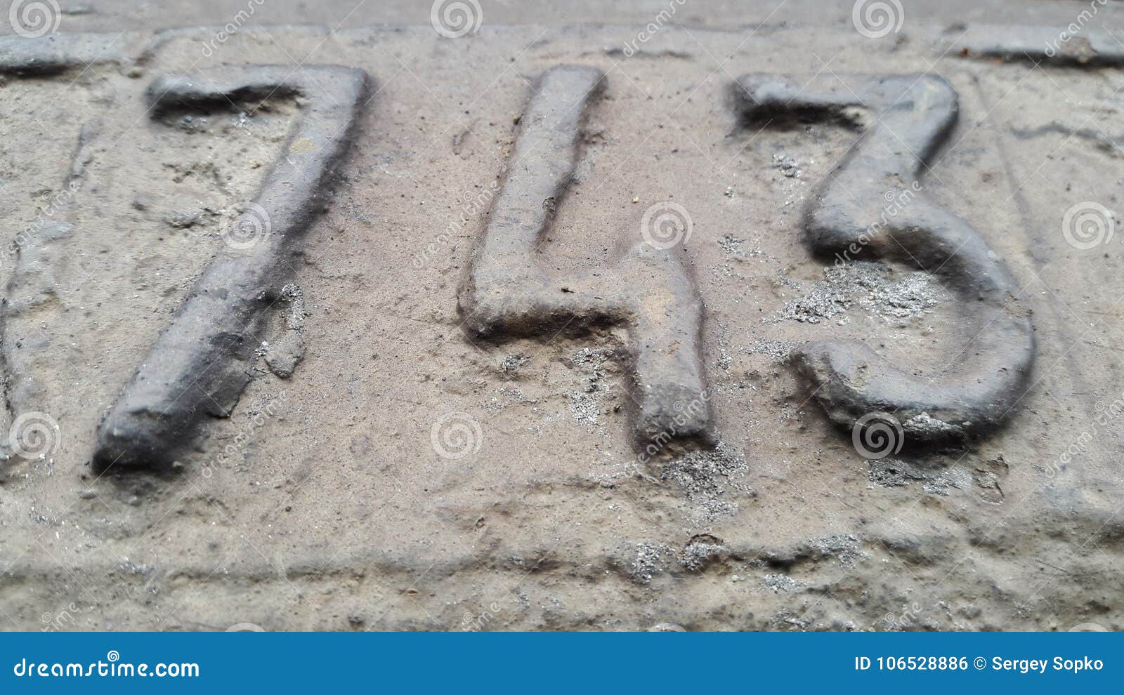 Metal Number 743. Texture of Rusty Metal in the Form of Figures 743 ...