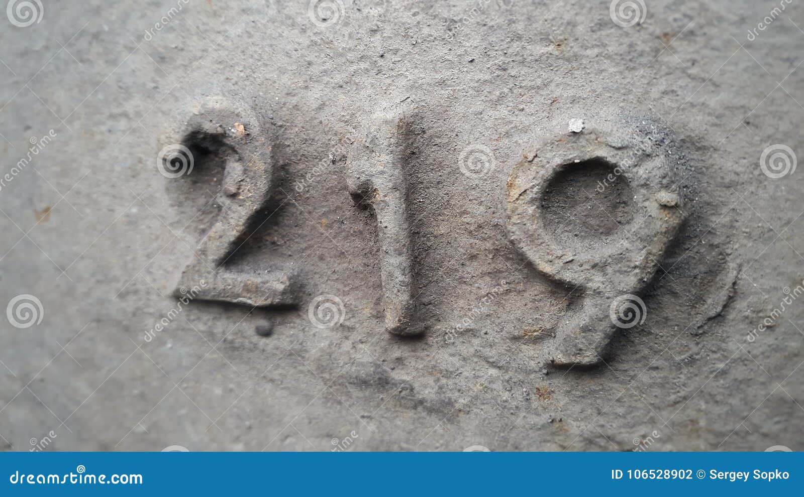 Metal Number 219. Texture of Rusty Metal in the Form of Figures 219 ...