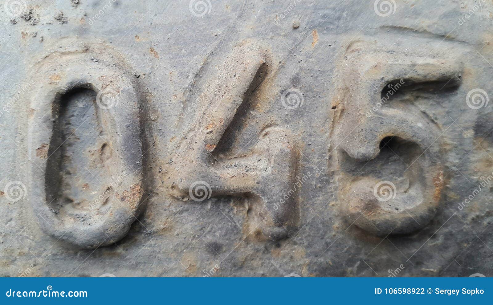 Metal Number 045. Texture of Rusty Metal in the Form of Figures 045 ...