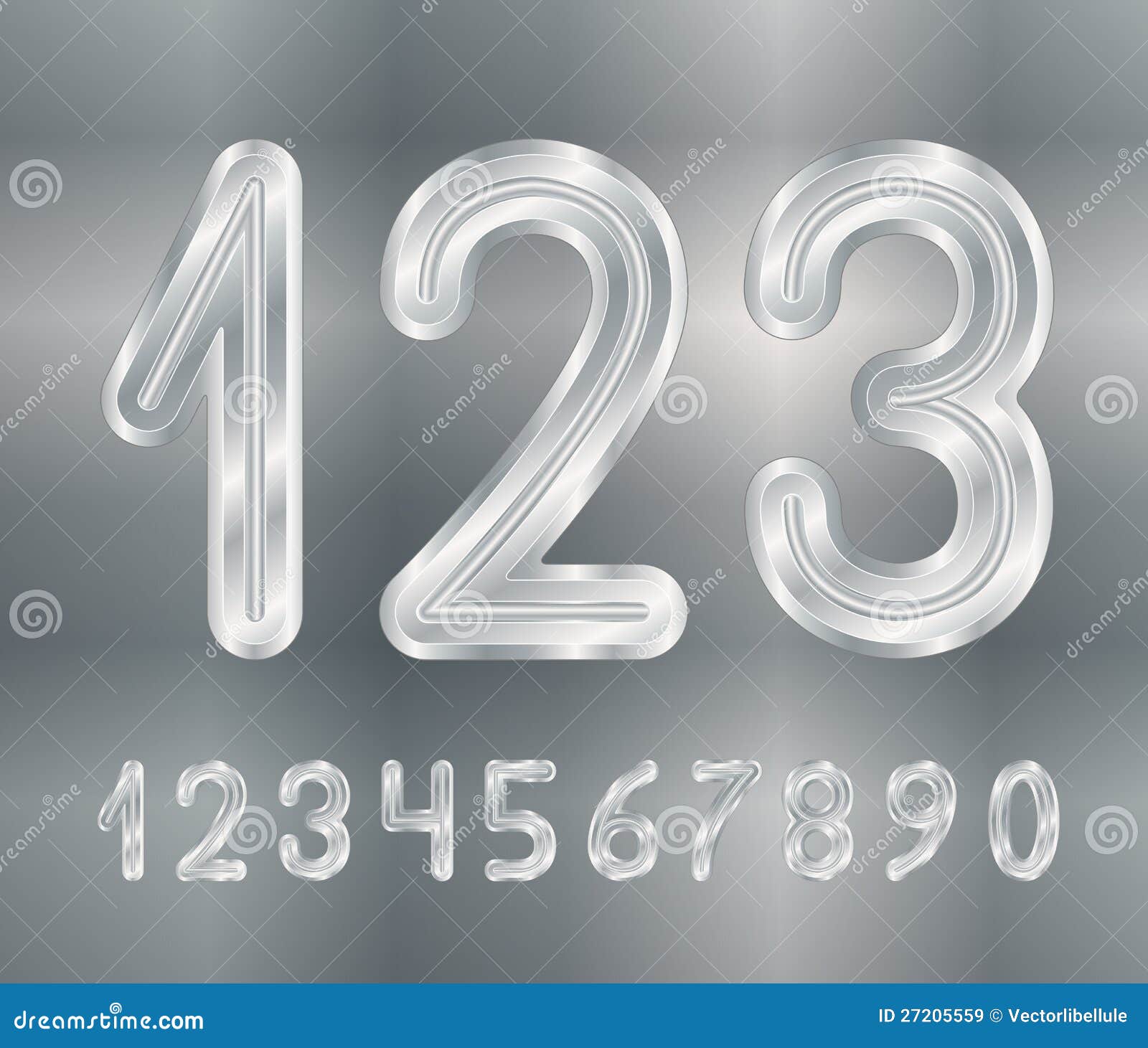 Metal numbers stock vector. Illustration of icon, pack - 27205559