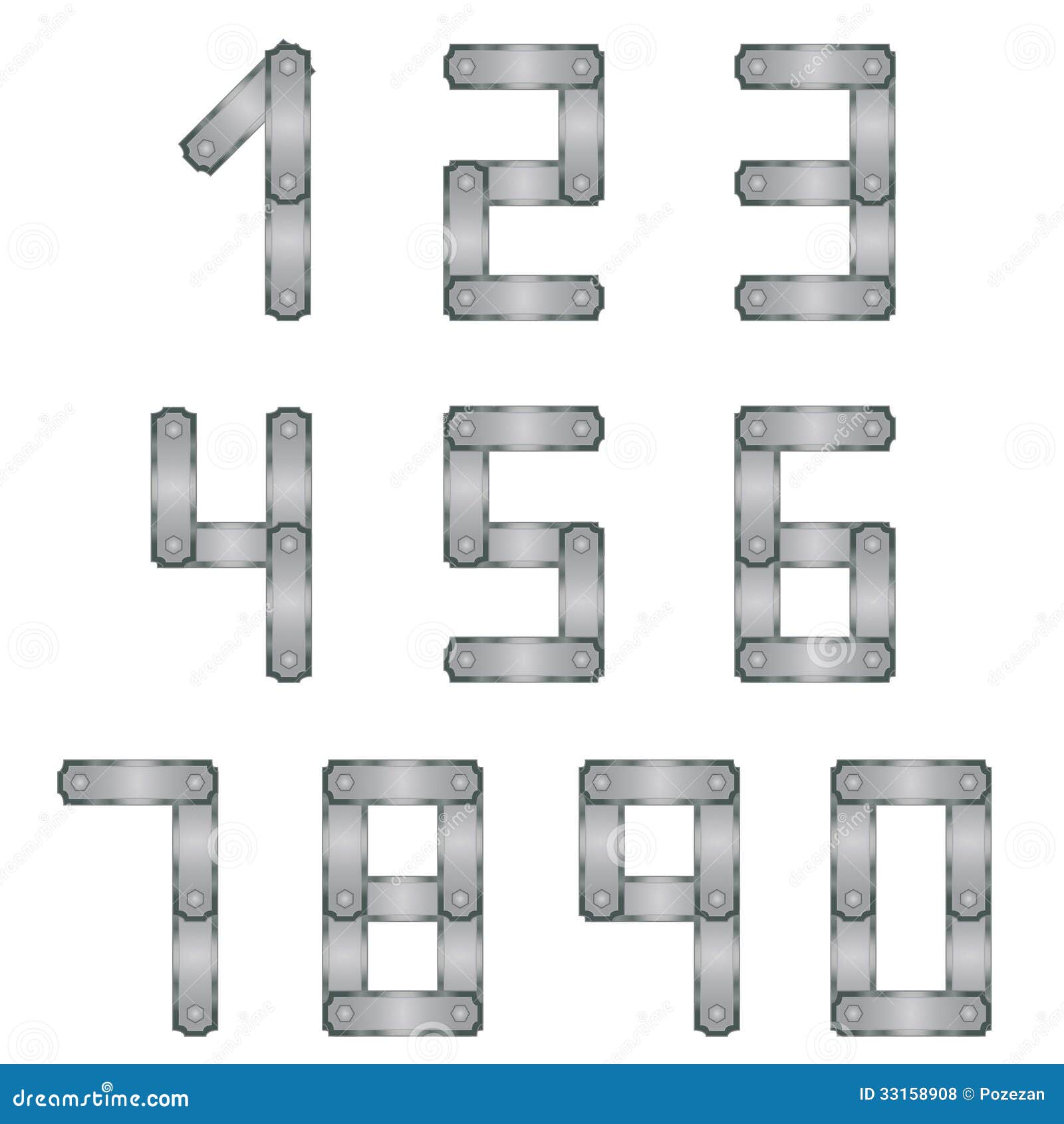 Metal numbers stock illustration. Illustration of isolated - 33158908
