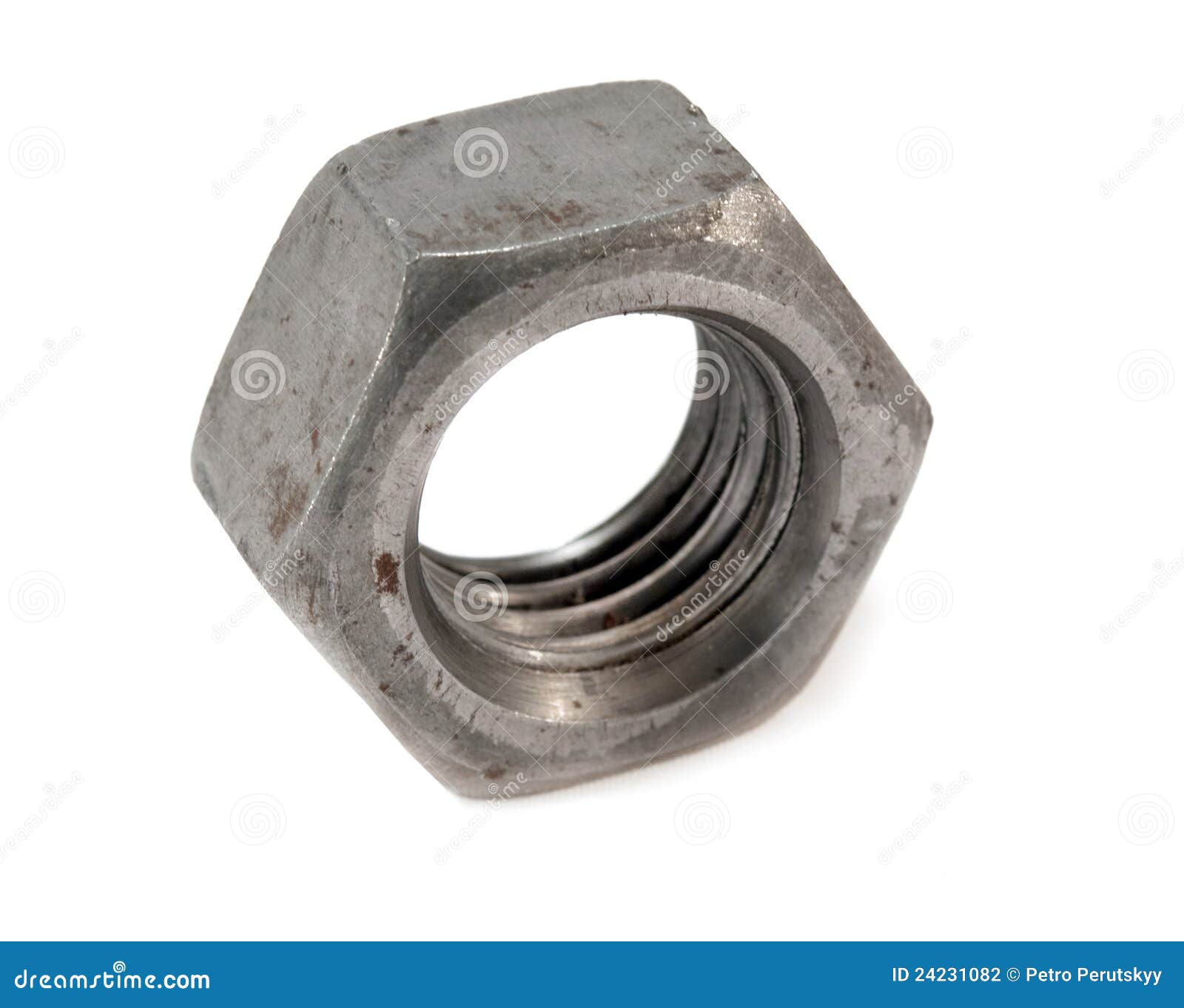 Metal nut stock photo. Image of groove, diameter, white - 24231082
