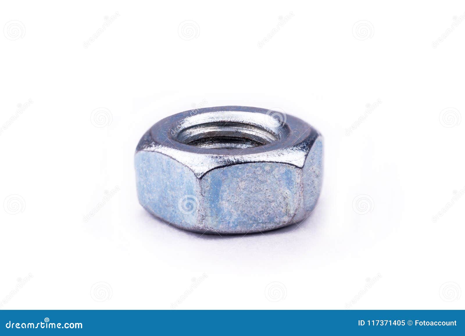 Metal Nut - Close Up View - Isolated on White Background Stock Image ...