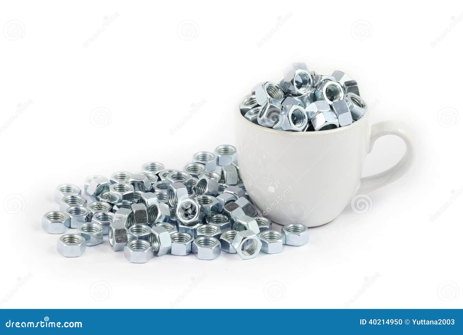 Metal nut in cup stock photo. Image of construction, head - 40214950