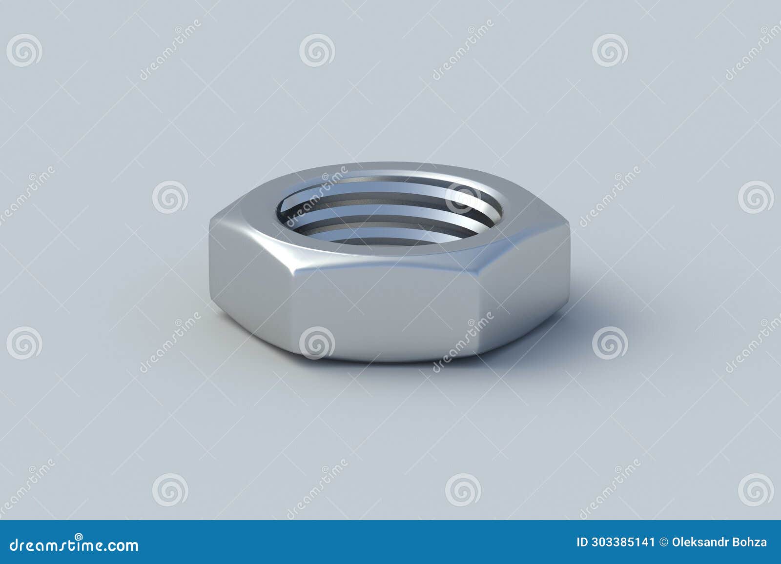 Metal Nut on Gray Background. Construction Materials. Industrial ...