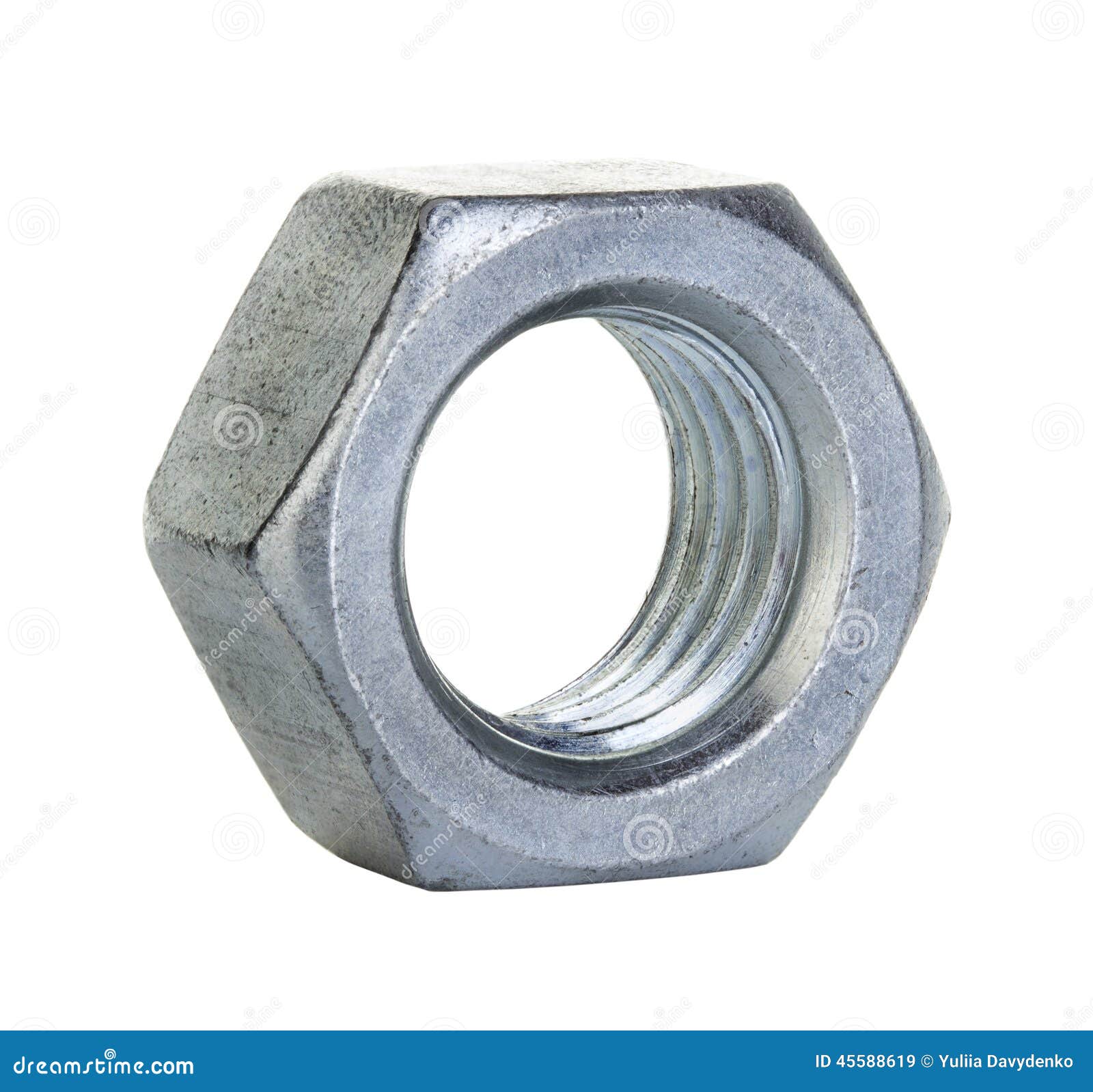 Metal Nut Isolated on White Stock Image - Image of build, close: 45588619