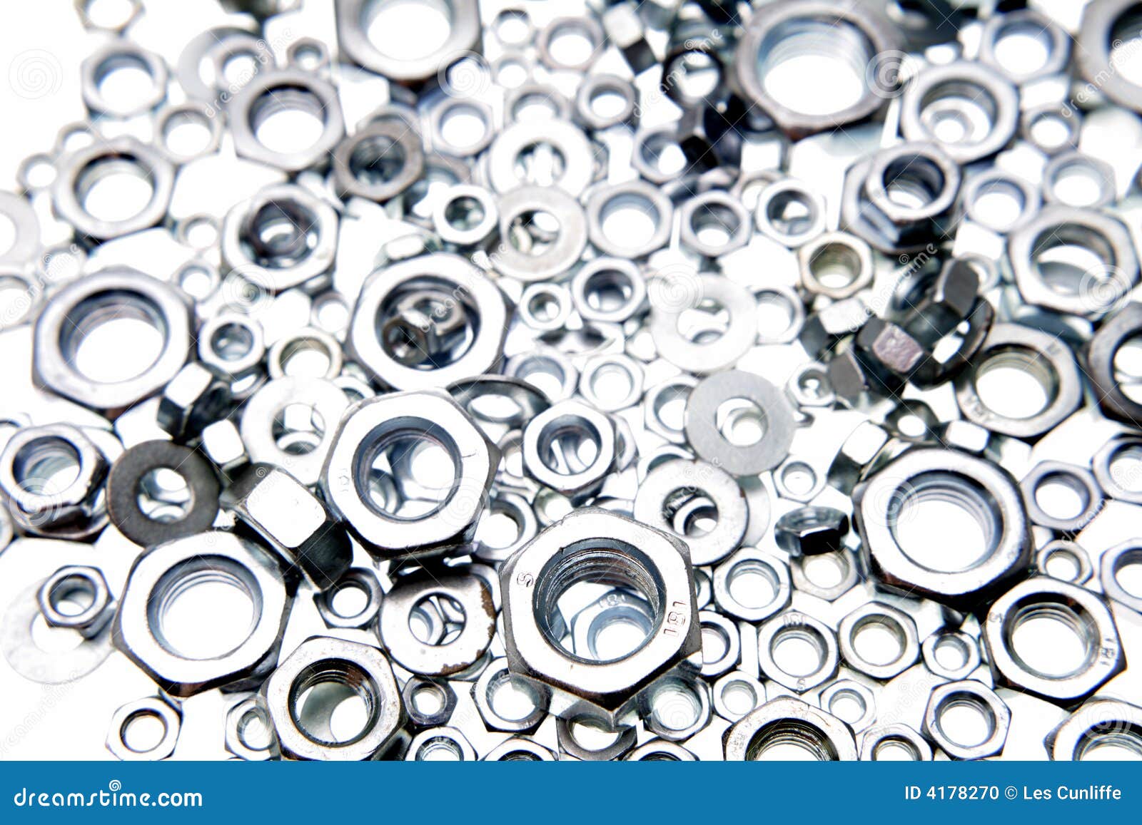 Metal nuts stock photo. Image of tighten, fasteners, industry - 4178270