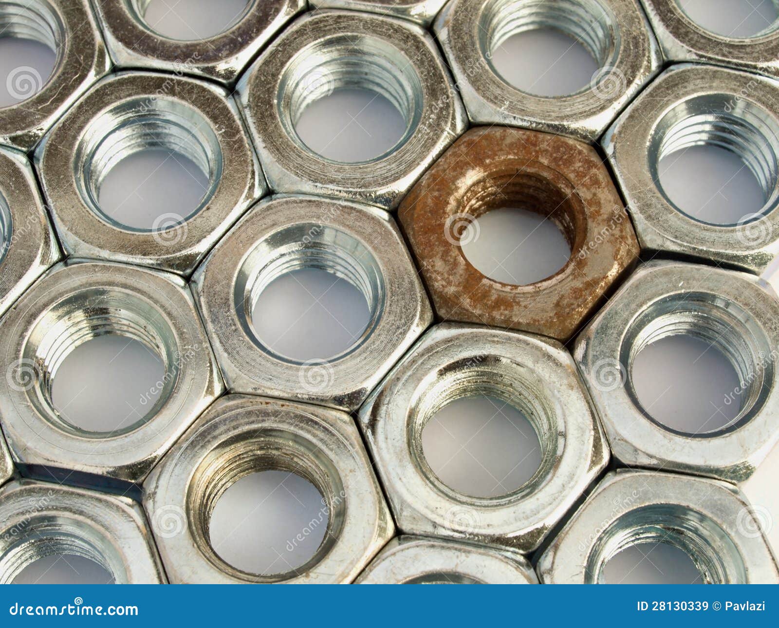 Metal Nuts Arranged in a Plane Stock Image - Image of rounded, silvery ...