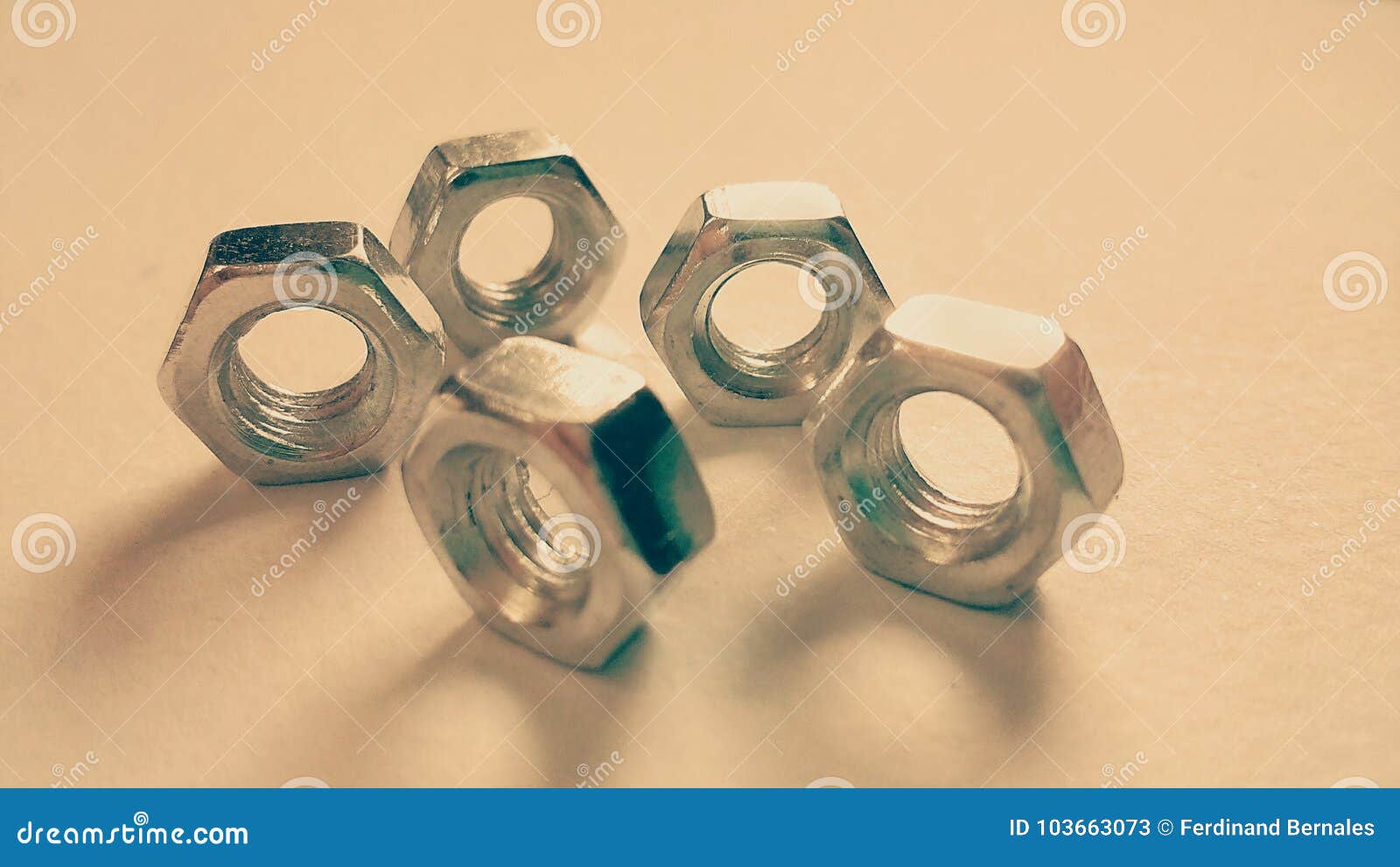 Metal Nuts stock image. Image of chrome, iron, pentagon - 103663073
