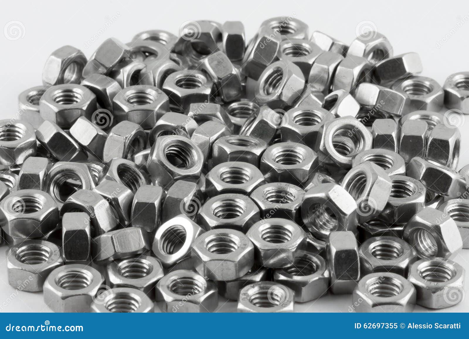 Metal nuts stock image. Image of steel, hardware, mechanics - 62697355