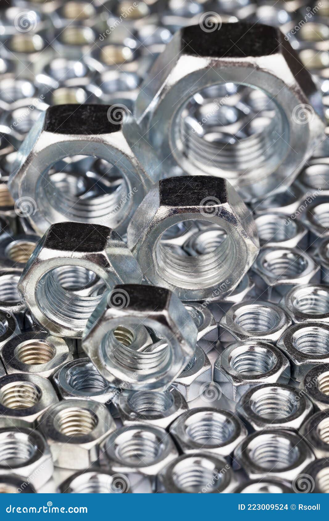 Metal Nuts for Use in Installation Stock Photo - Image of steel ...