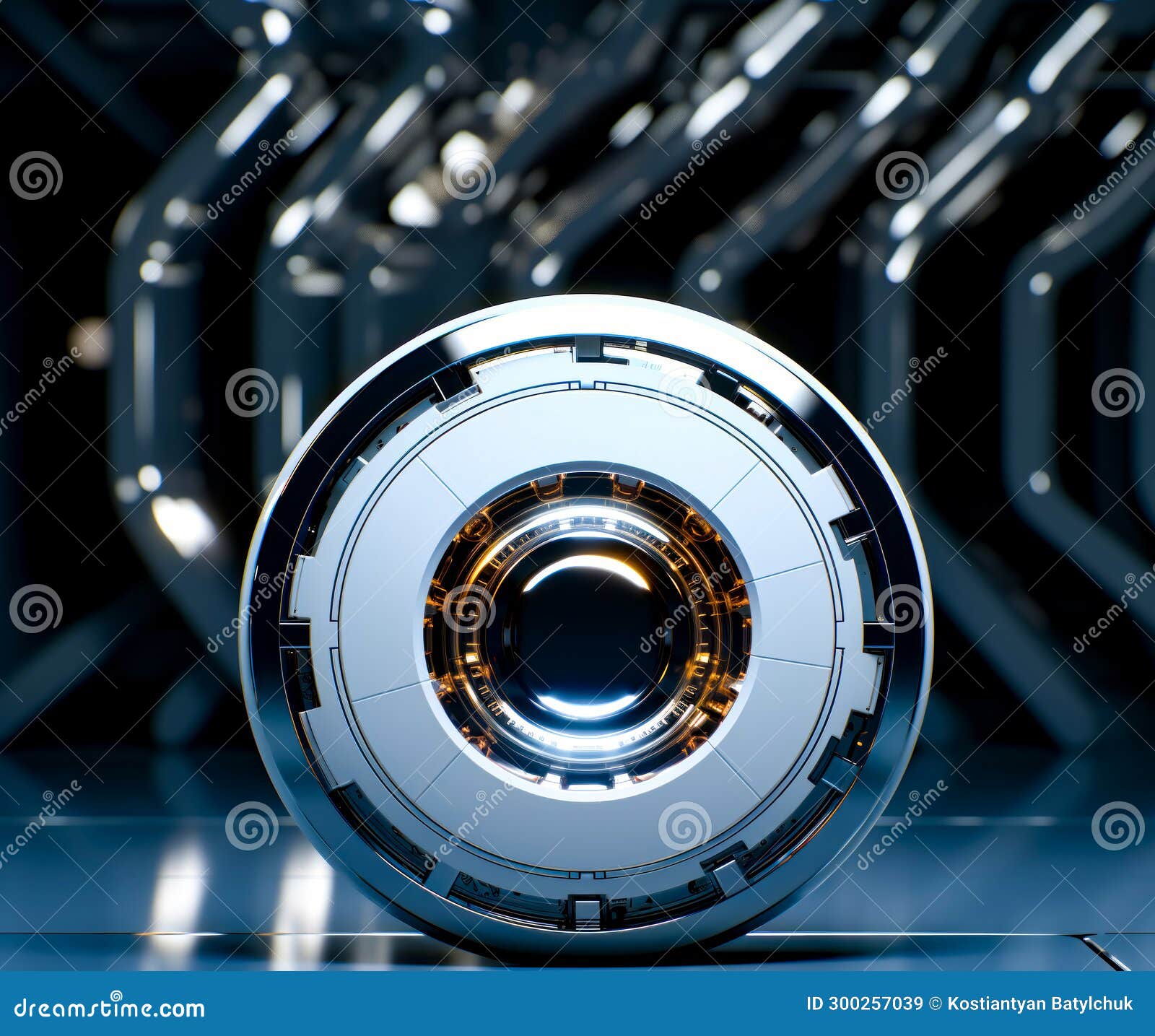 Metal Object with Bright Light in the Center of the Circle on ...