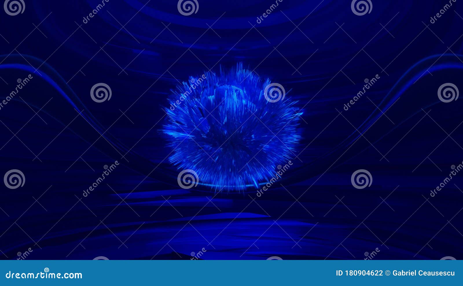Metal Object Centered in Blue Environment and Glowing Stock ...