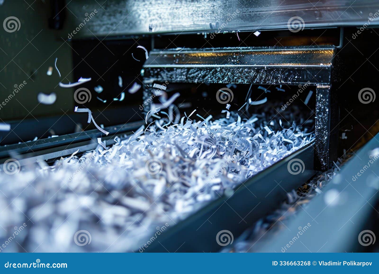A Metal Office Machine with Shredded Paper Inside Stock Photo - Image ...