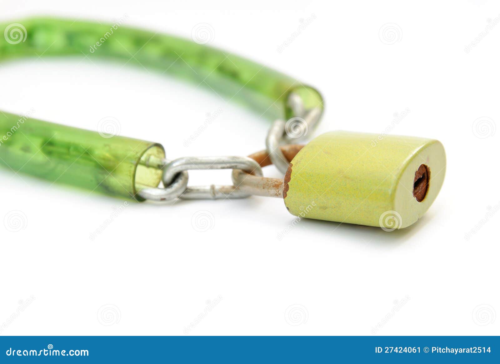 Metal Padlock with Key and Chain Stock Image - Image of lock, still ...