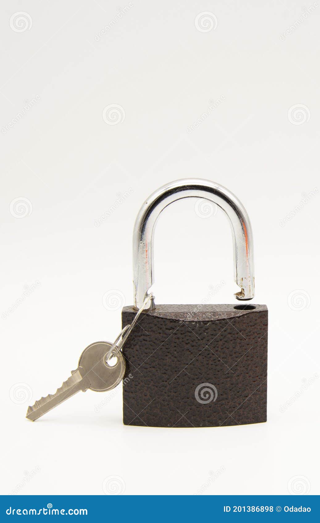 Metal Padlock with Key on White Background Stock Photo - Image of ...