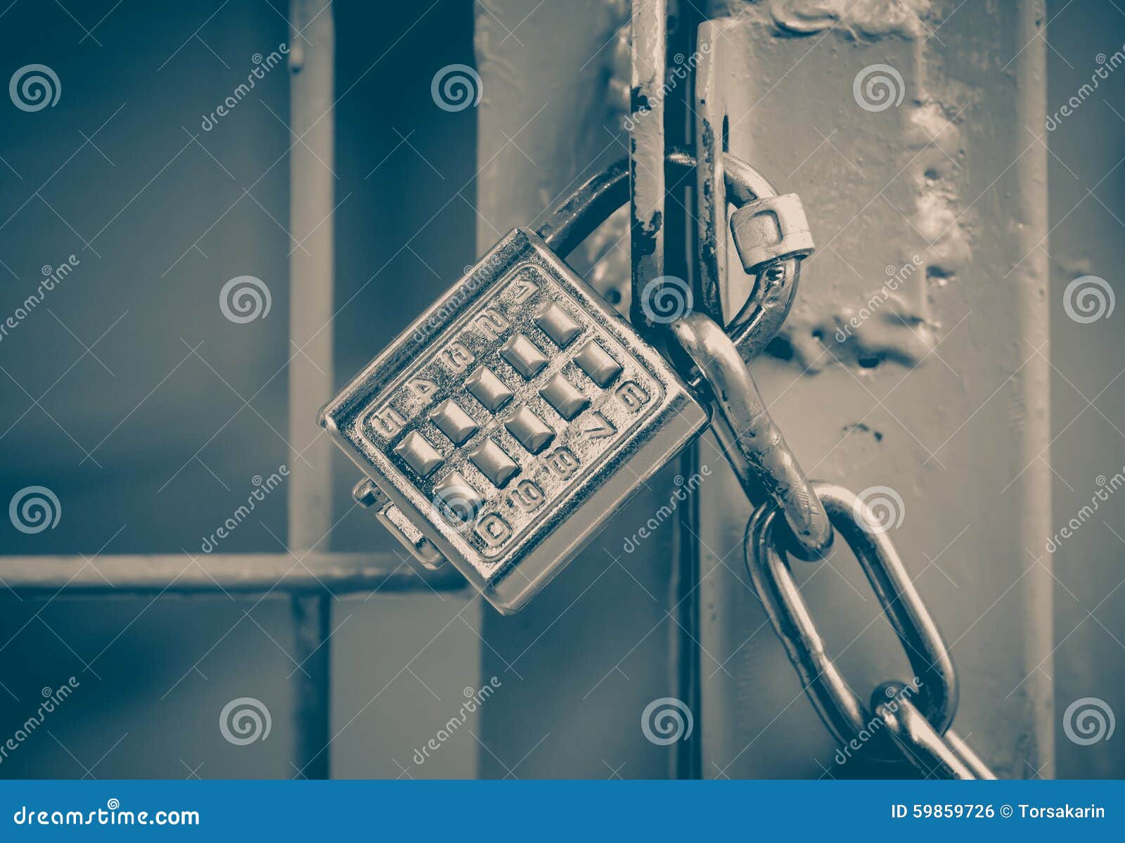 Metal Padlock and Pin Keypad with Numbers Stock Photo - Image of ...