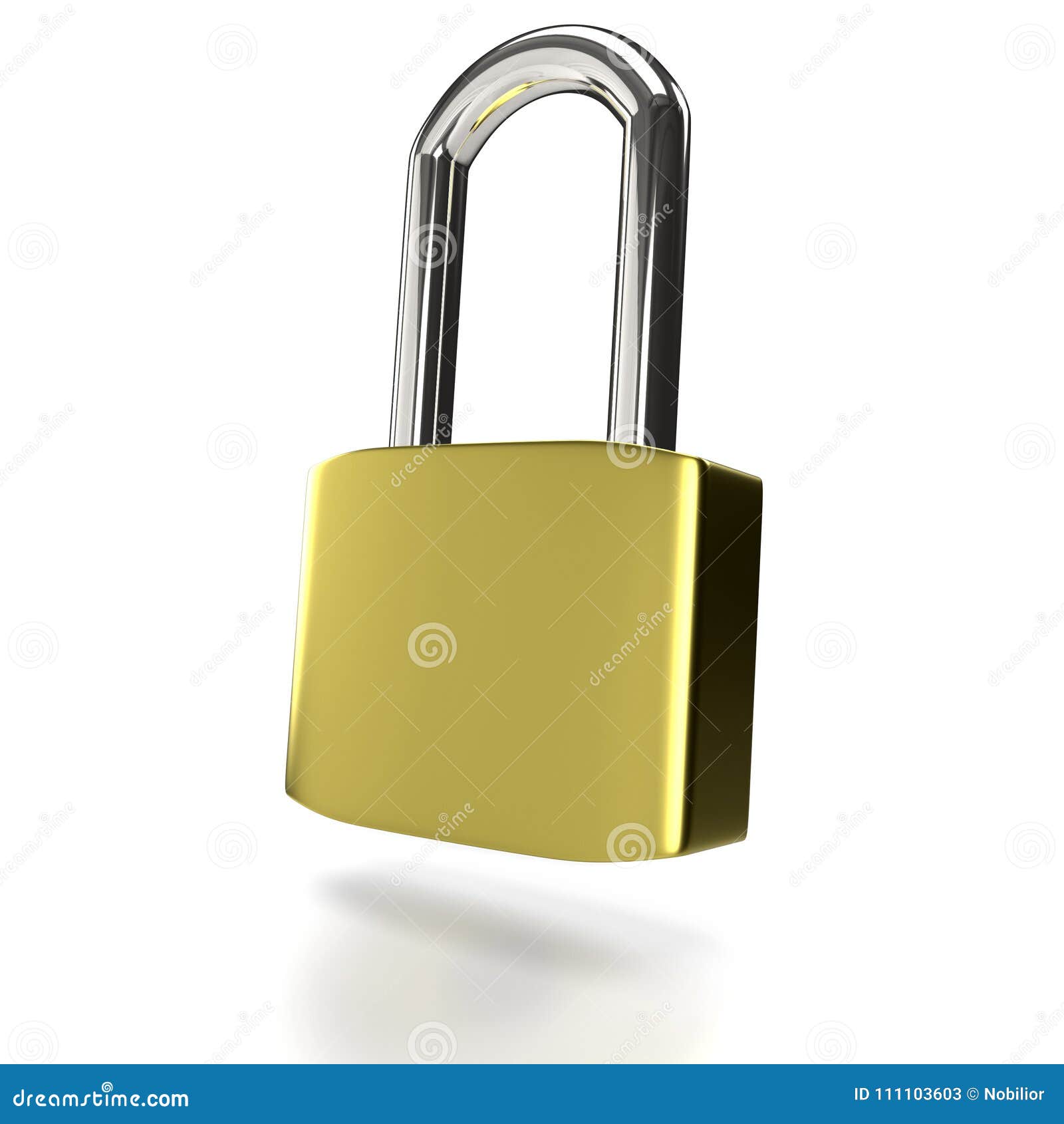 Metal Padlock on a White Background. Stock Illustration - Illustration ...
