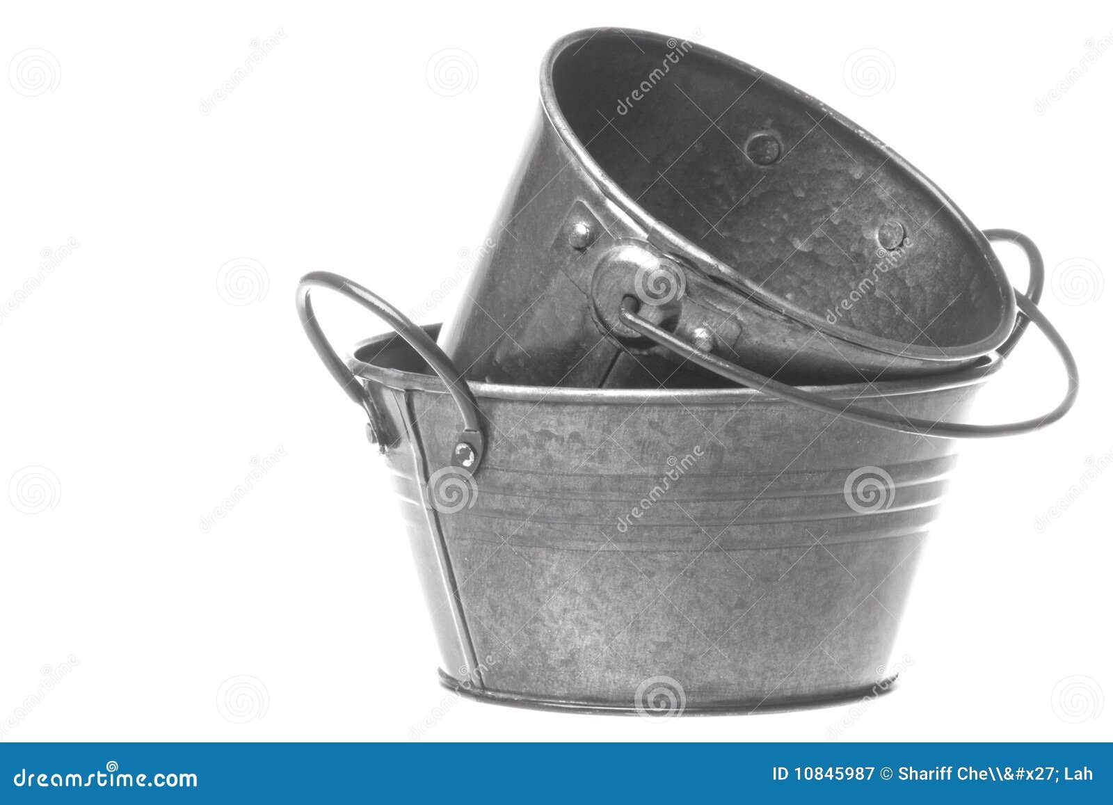 Metal Pails Isolated stock image. Image of collect, containers - 10845987