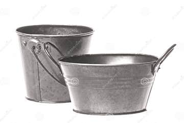 Metal Pails Isolated stock photo. Image of gather, pails - 10846012