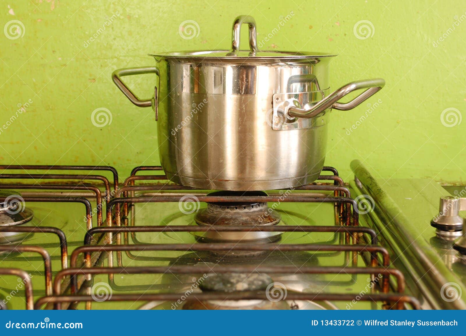 Metal pan in a kitchen stock photo. Image of cookware - 13433722