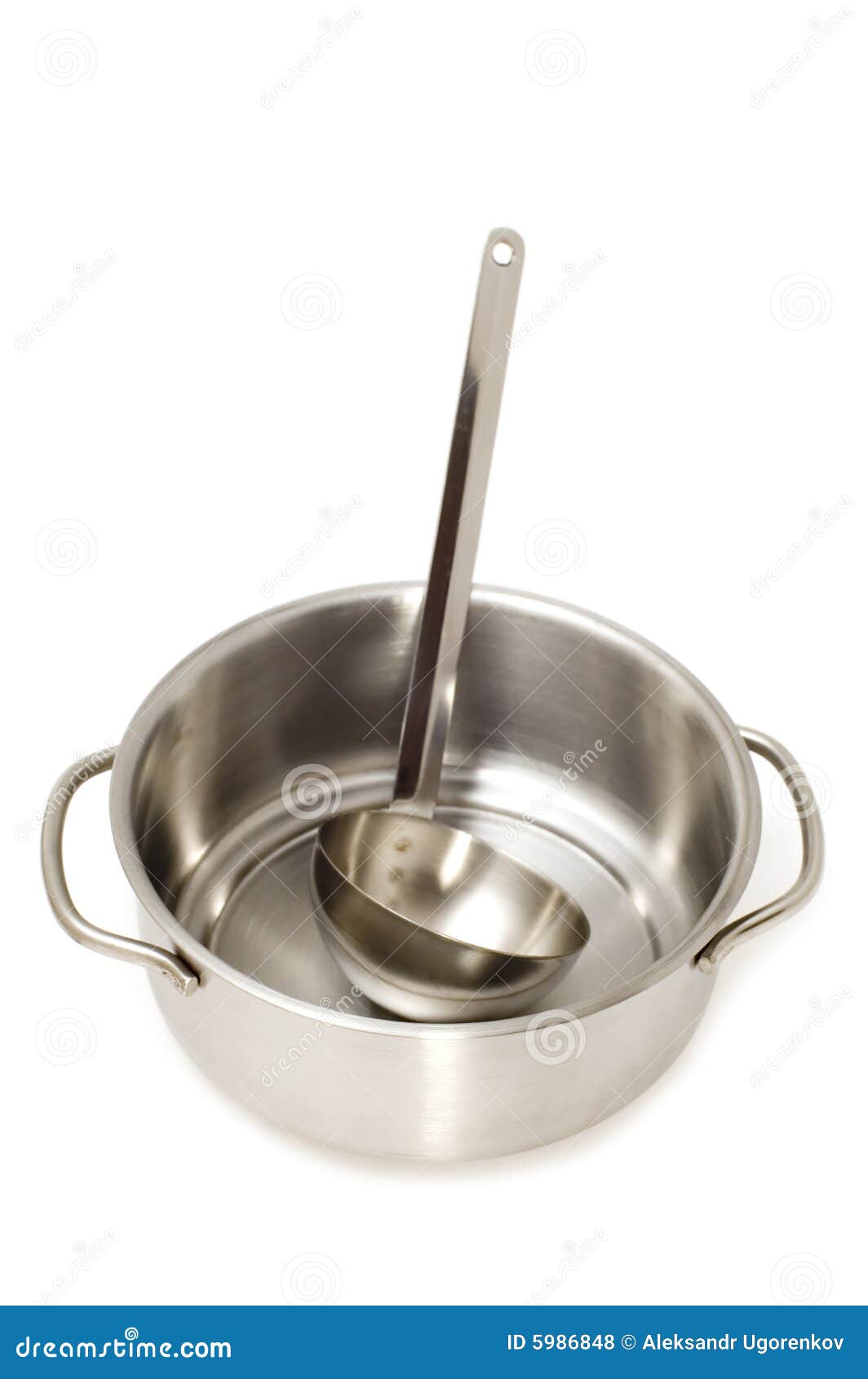 Metal pan with ladle stock photo. Image of closeup, metal - 5986848