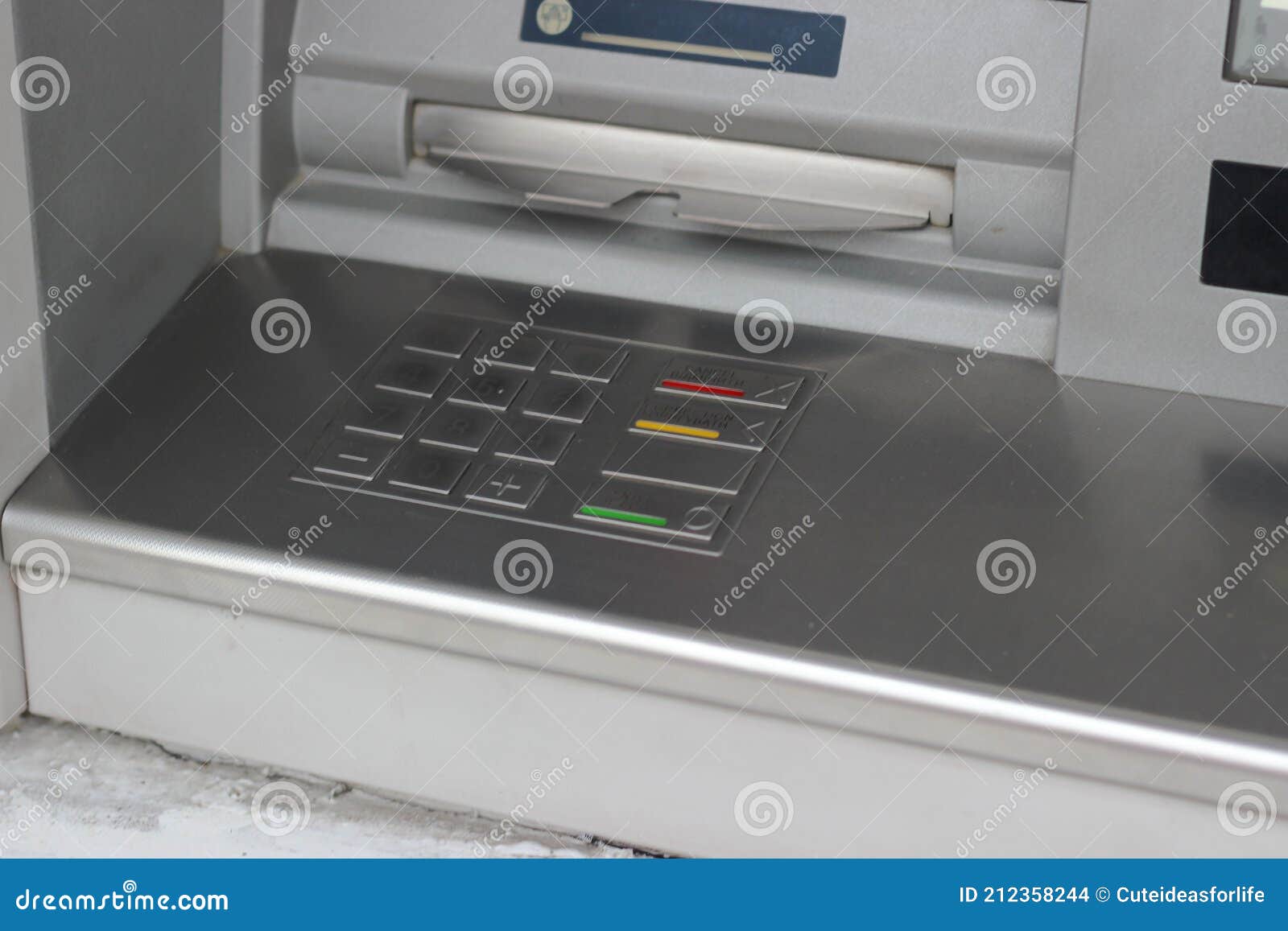 Metal Panel of ATM with Keyboard for Code Pin Entry with Inscriptions ...