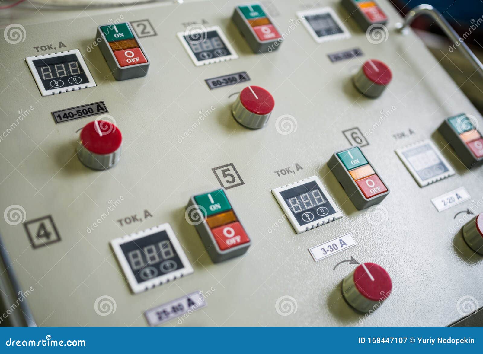 Panel for Setting Current on Conductors Stock Image - Image of ...
