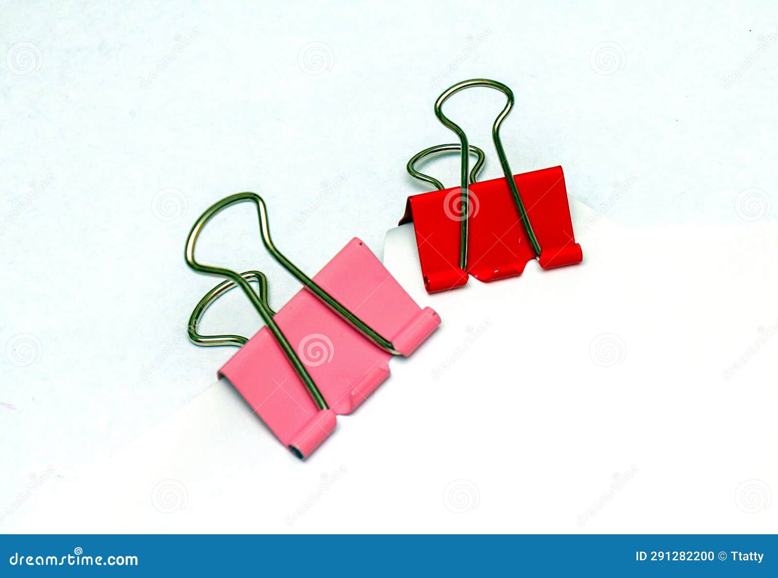 Metal Paper Binders on White Stock Photo - Image of isolated, accessory ...