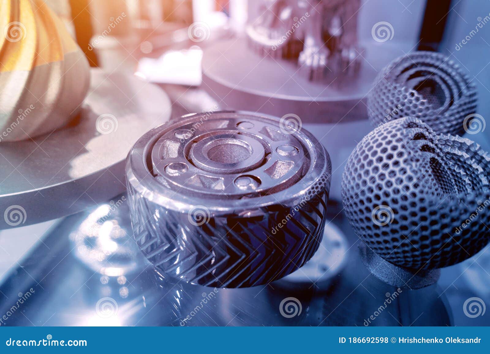 Metal Part Processed by Automatic Laser Engraving Stock Photo - Image ...