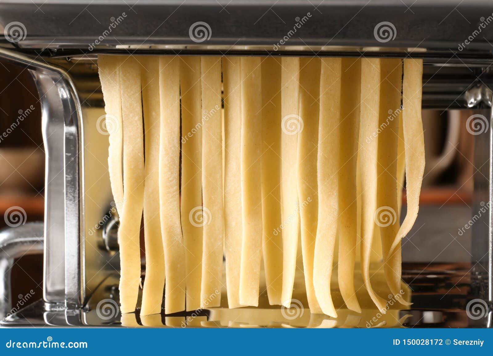 Metal Pasta Maker with Dough, Closeup Stock Photo - Image of pasta ...