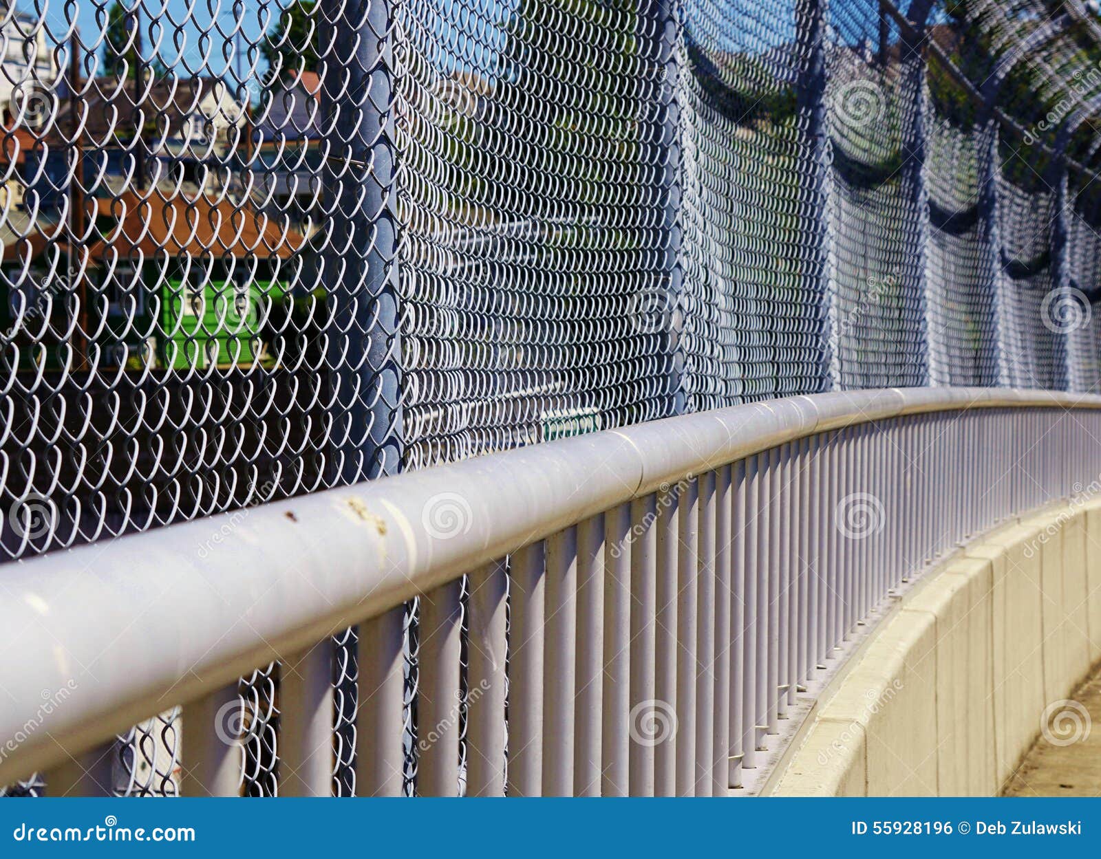 Metal Pedestrian Walking Overpass Railing Pattern Stock Photo - Image ...