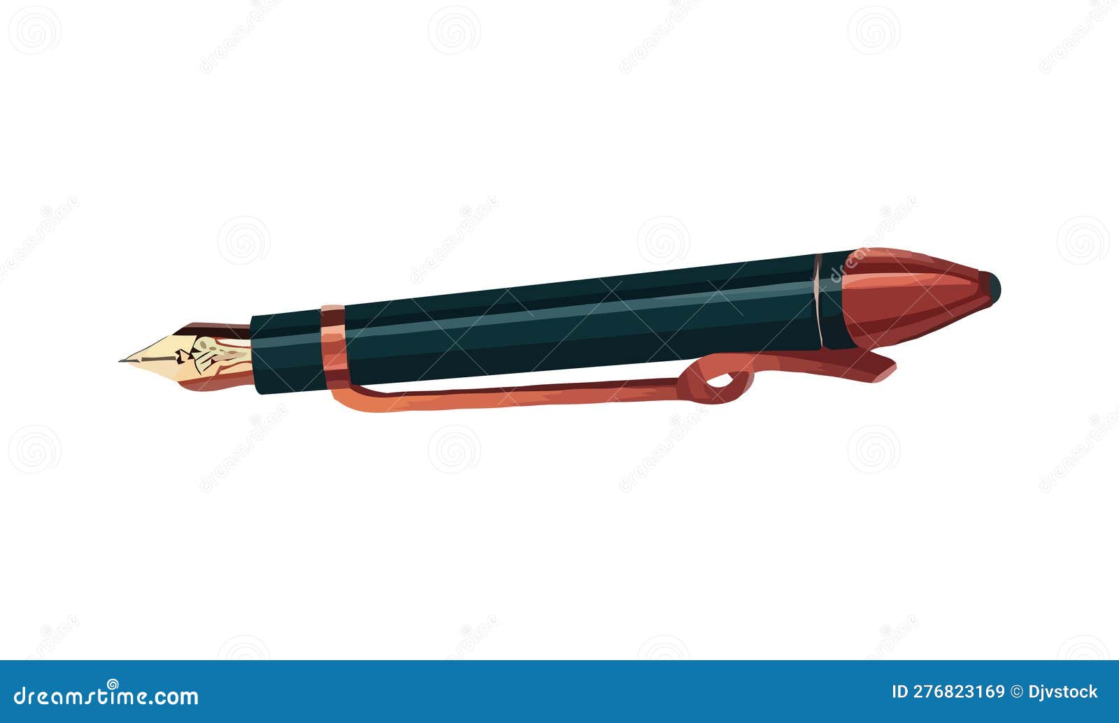 Metal Pen with Sharp Nib for Handwriting Stock Vector - Illustration of ...