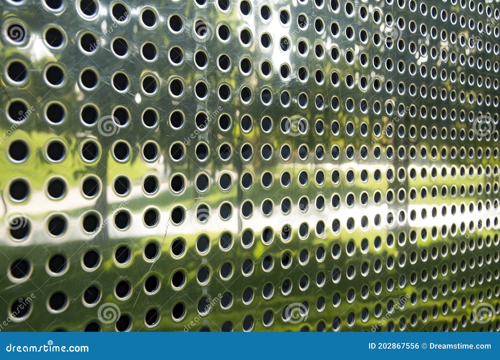 Metal Perforated Chrome Sheet for Facade Finishing Stock Photo - Image ...